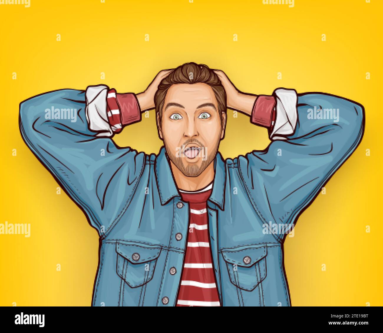 Cartoon shocked man hi-res stock photography and images - Alamy