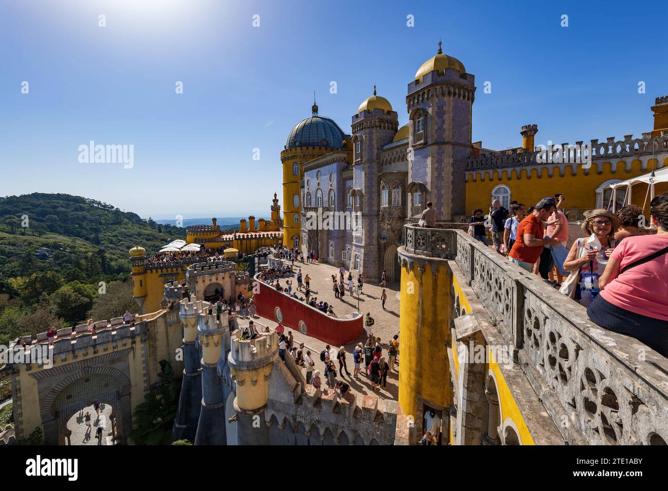 National Palace of Pena in Sintra, Portugal, hilltop castle from the ...