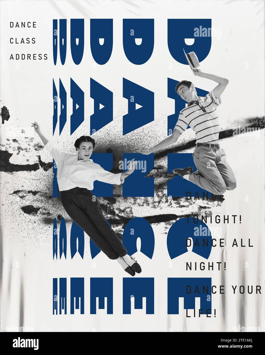 Invitation to dance festival. Young people dancing retro dance over ...