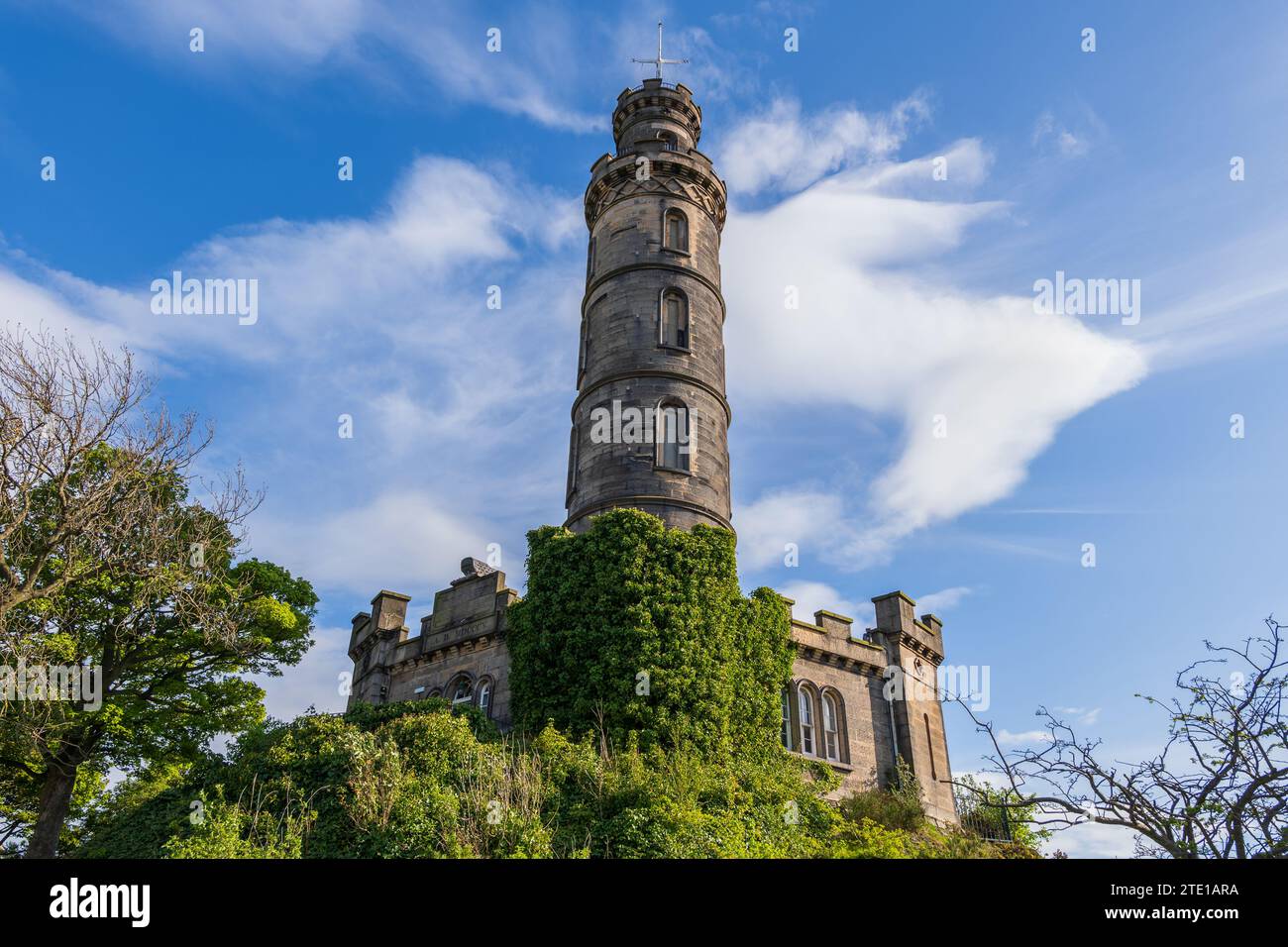 The Nelson Monument on Calton Hill in Edinburgh, Scotland, UK ...