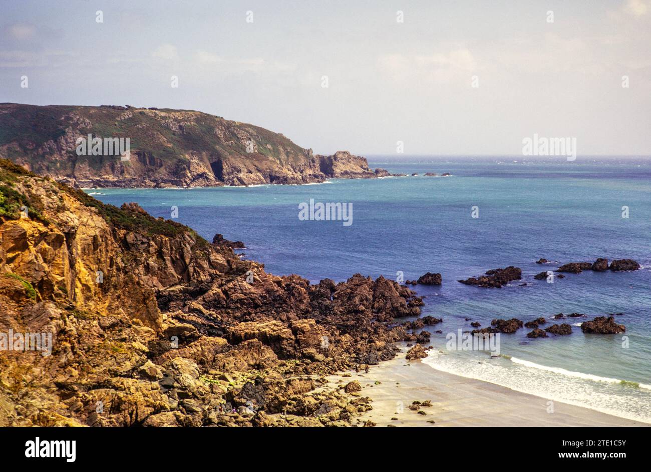 Petit Bot coastal scenery Beach Guernsey, Channel Island, Great Britain ...
