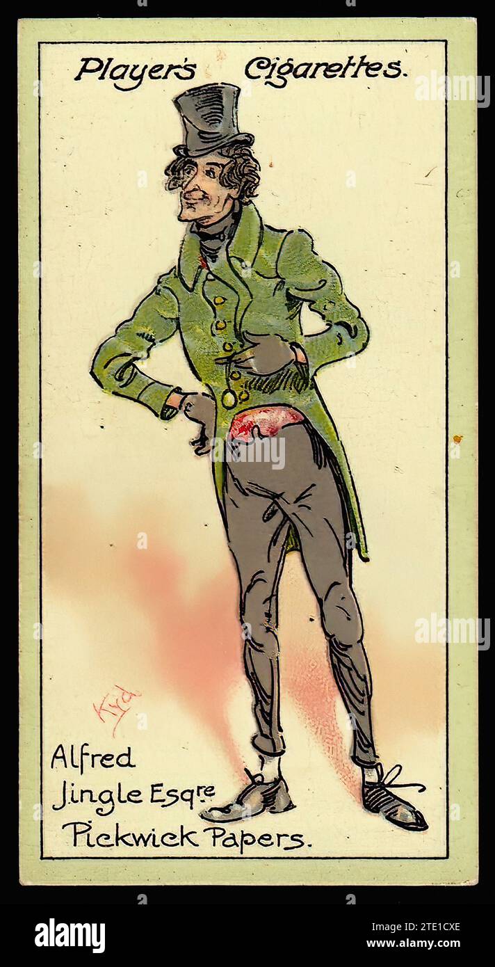 Alfred Jingle Esquire - Vintage Cigarette Card Illustration Stock Photo ...