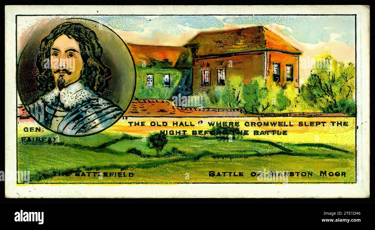 Battle of Marston Moor - Vintage Cigarette Card Illustration Stock ...