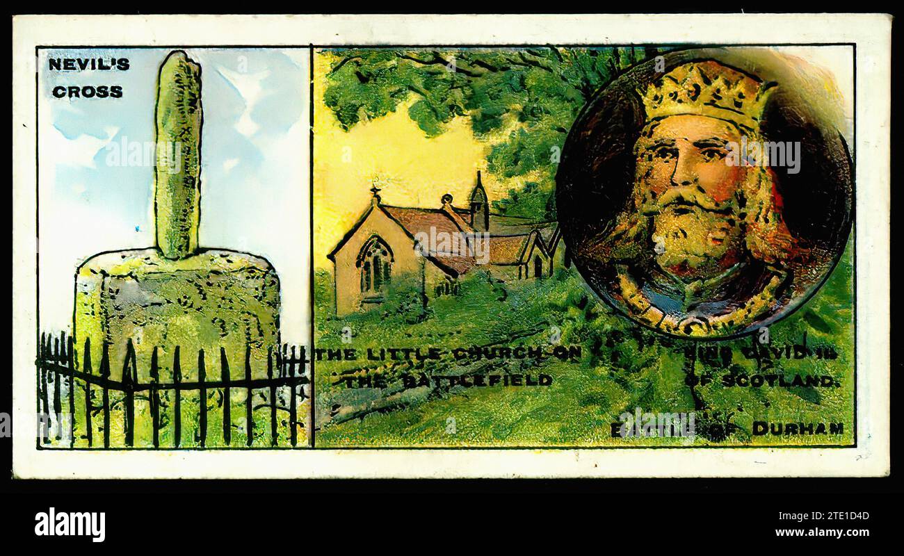 Battle of Neville's Cross, 1346 - Vintage Cigarette Card Illustration ...