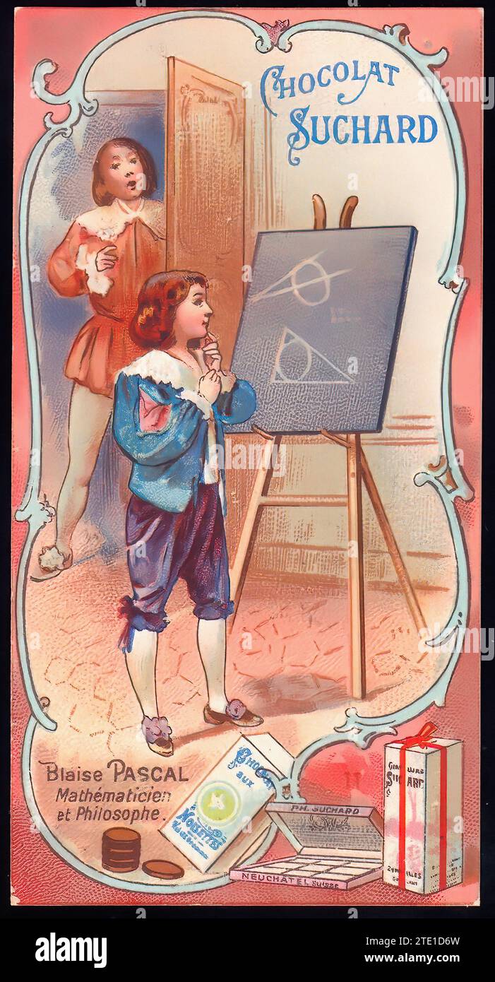 Blaise Pascal - Vintage French Tradecard Illustration Stock Photo - Alamy