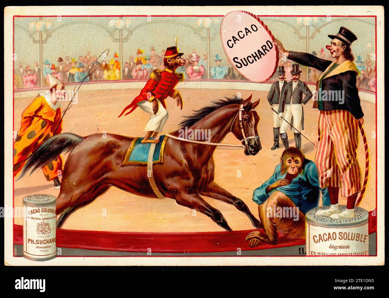 Circus Acts 0011 - Vintage French Tradecard Illustration Stock Photo ...