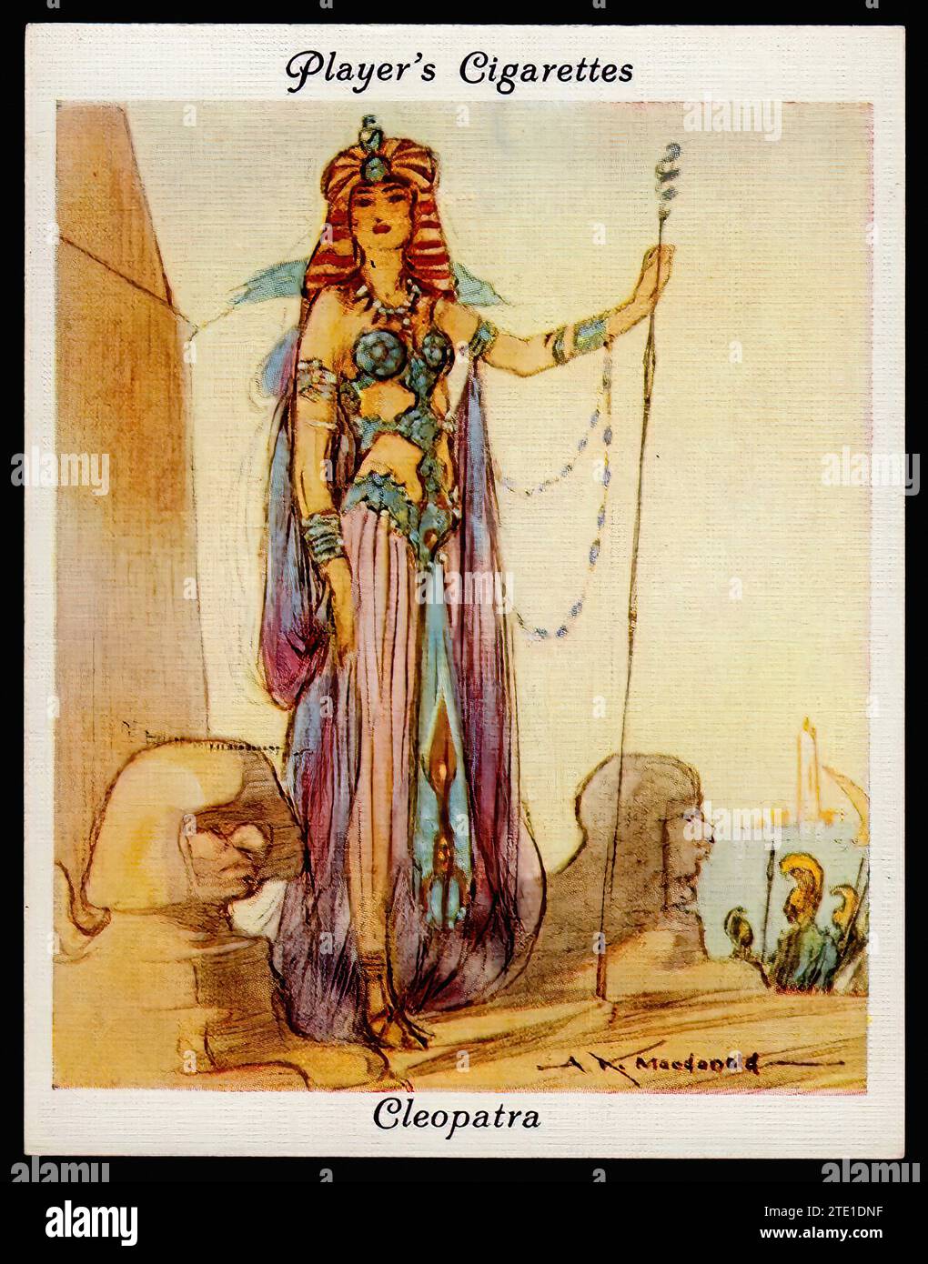 Cleopatra - Vintage Cigarette Card Illustration Stock Photo - Alamy