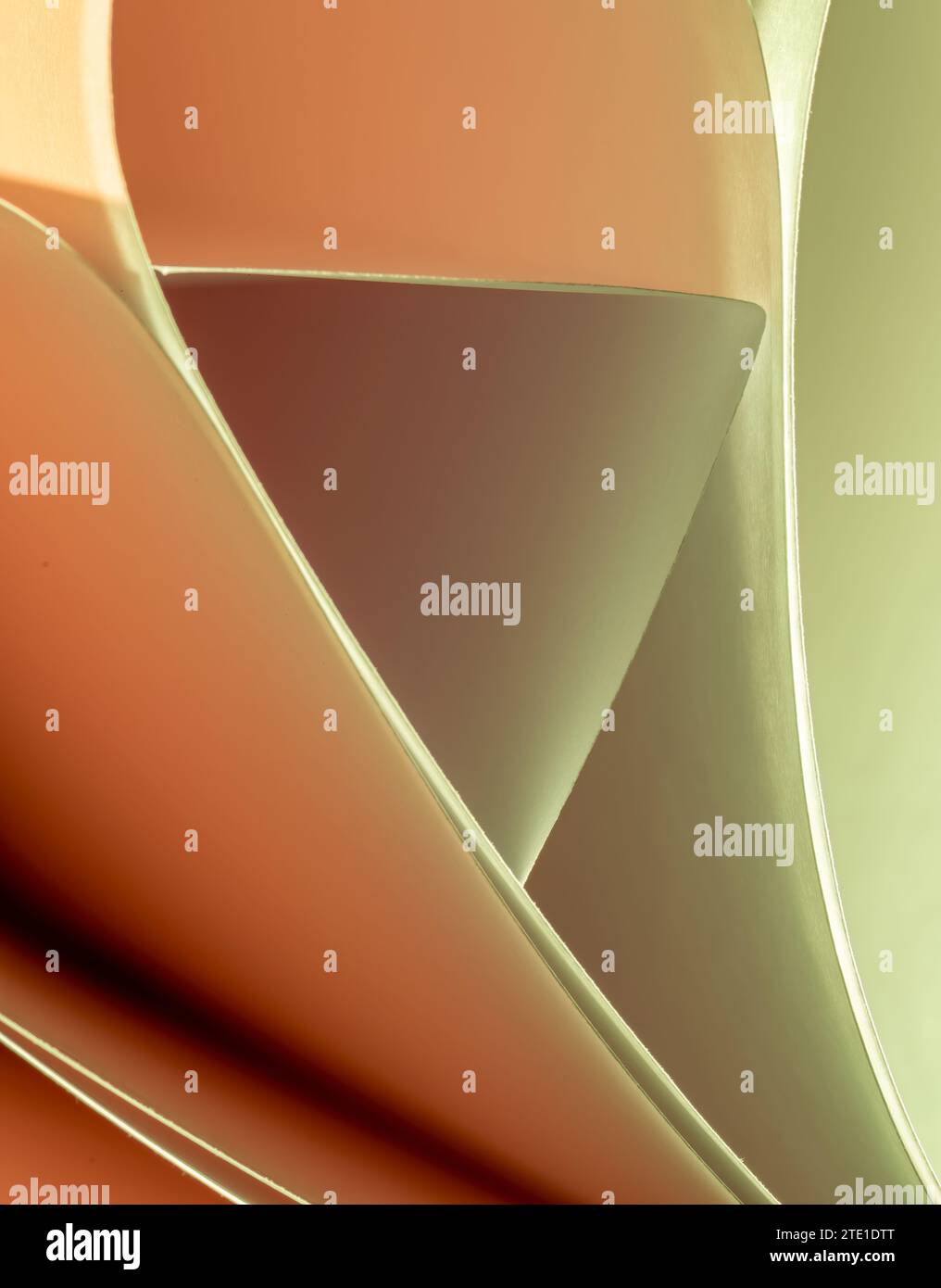 Sheets of folded paper photographed with two separate flashes and using ...