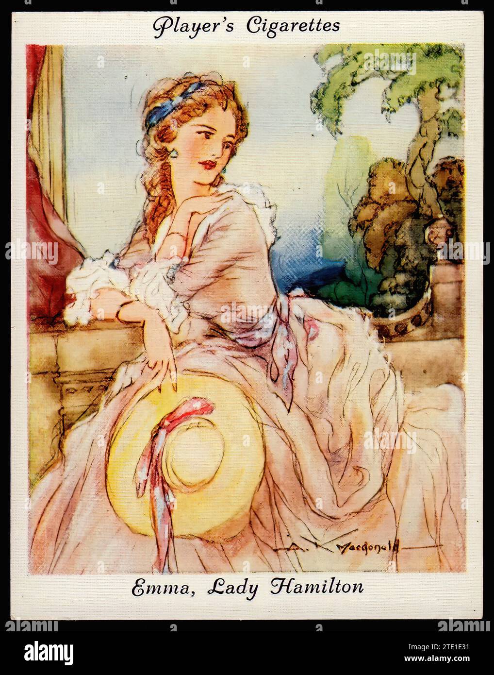 Emma, Lady Hamilton - Vintage Cigarette Card Illustration Stock Photo - Alamy