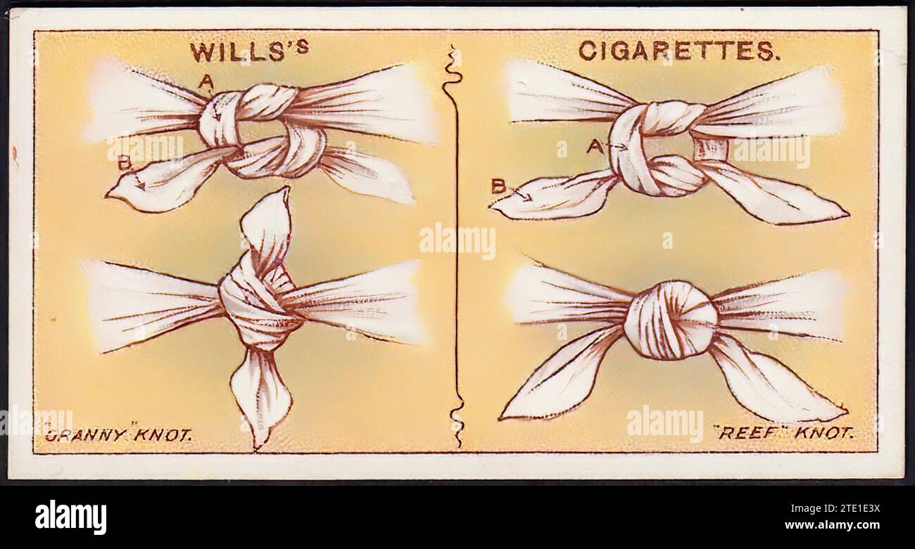 First Aid, Bandage Knots - Vintage Cigarette Card Illustration Stock ...