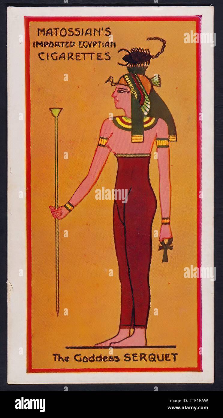 Goddess Serquet - Vintage Cigarette Card Illustration Stock Photo - Alamy