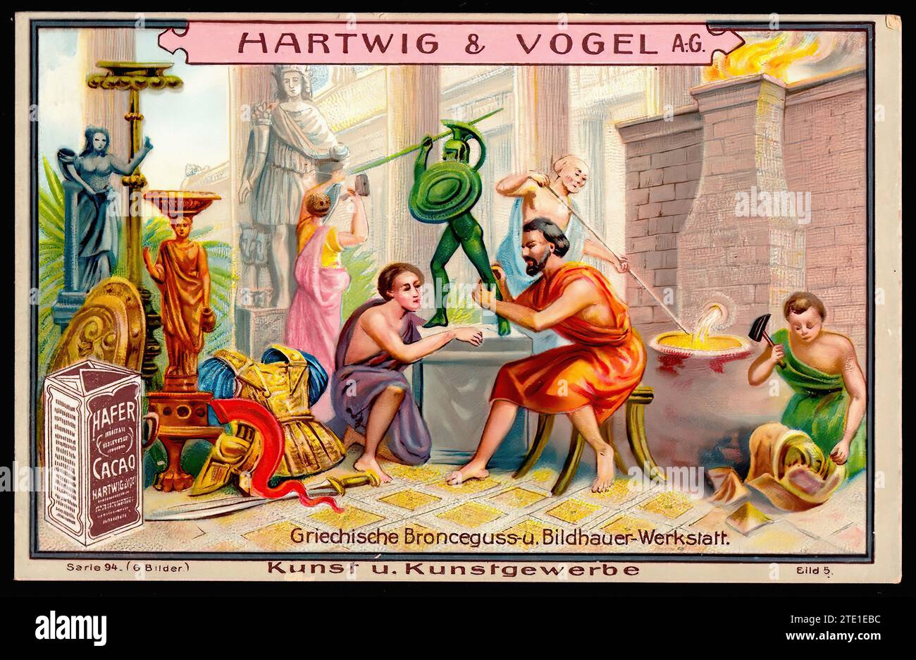 Greek Bronzes and Sculpture - Vintage German Tradecard Illustration ...