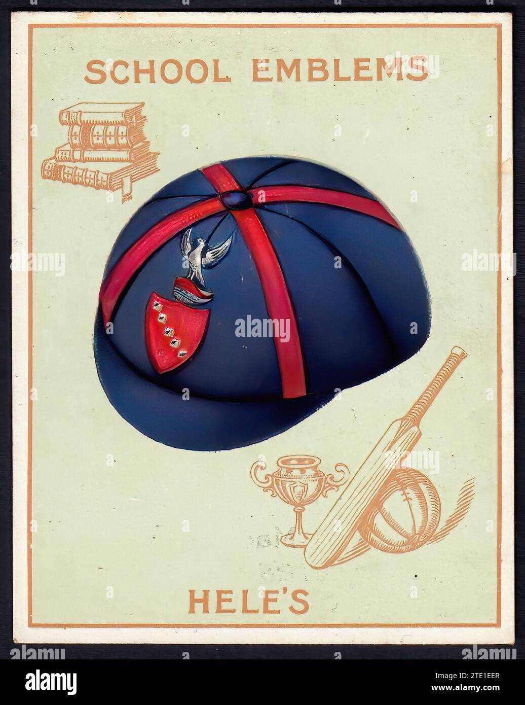 Helle's School - Vintage Cigarette Card Illustration Stock Photo - Alamy