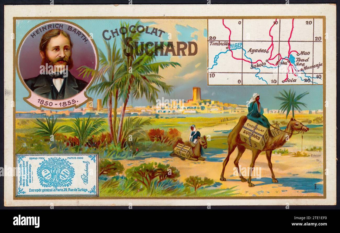 Heinrich Barth - Vintage French Tradecard Illustration Stock Photo - Alamy