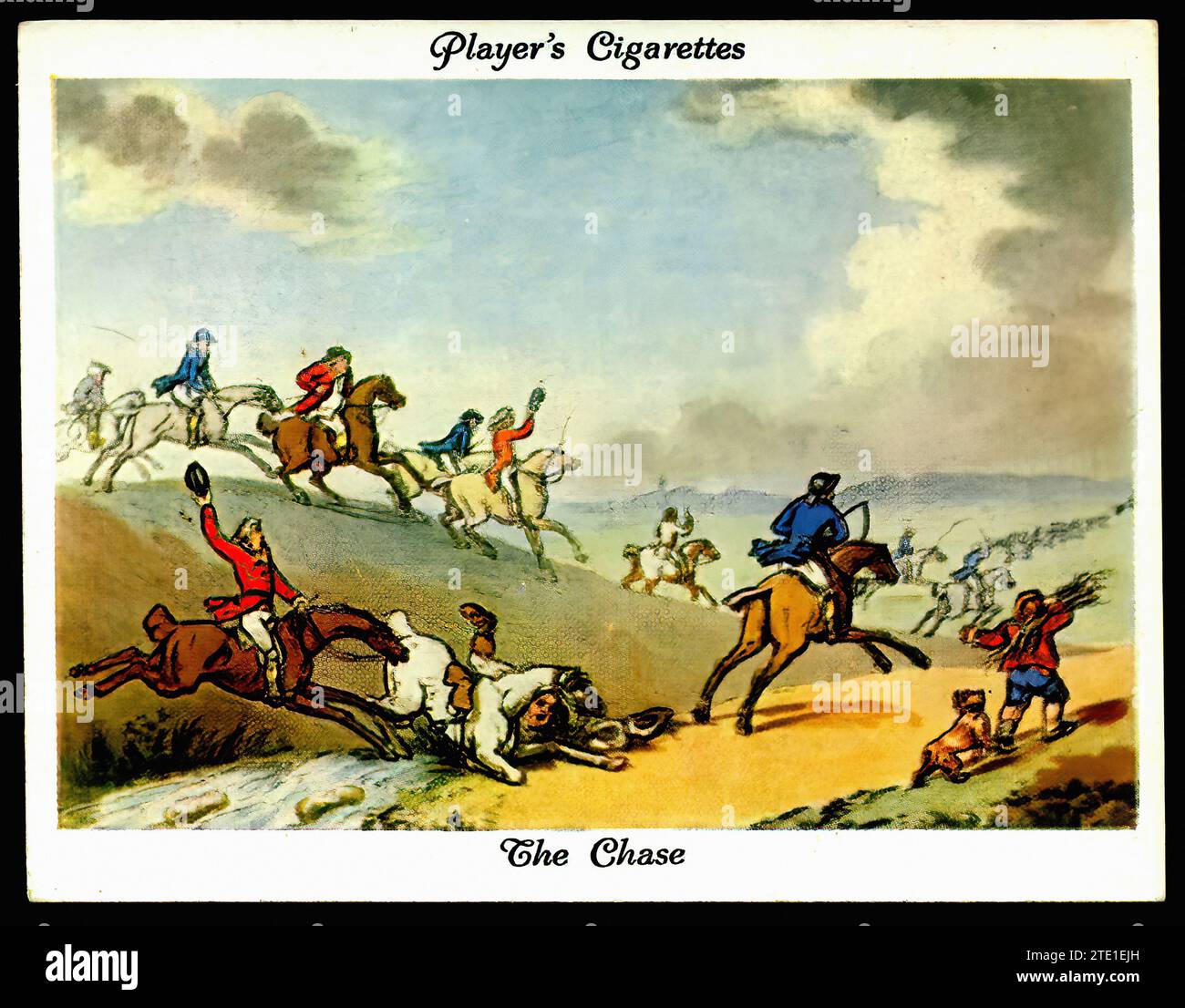 Hunting Print, The Chase 001 - Vintage Cigarette Card Illustration ...