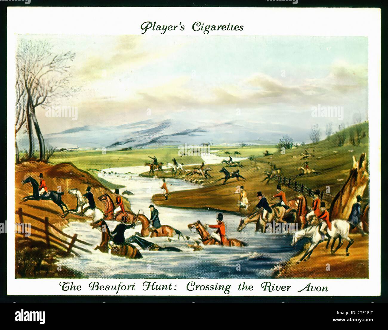 Hunting Print, The Beaufort Hunt - Vintage Cigarette Card Illustration ...