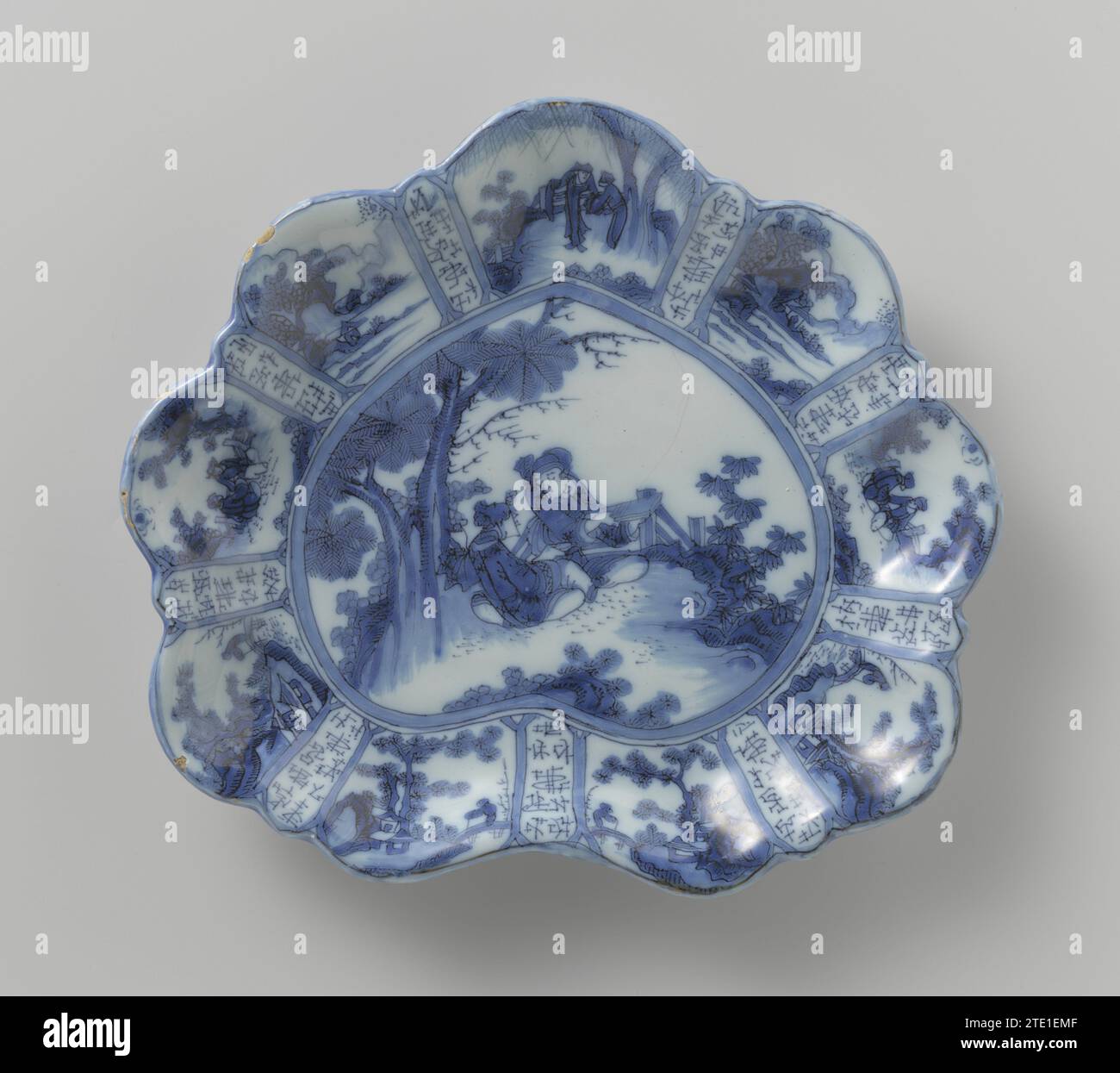 Scale, painted with chinoiseries in blue, the Greek A, c. 1678 - c ...