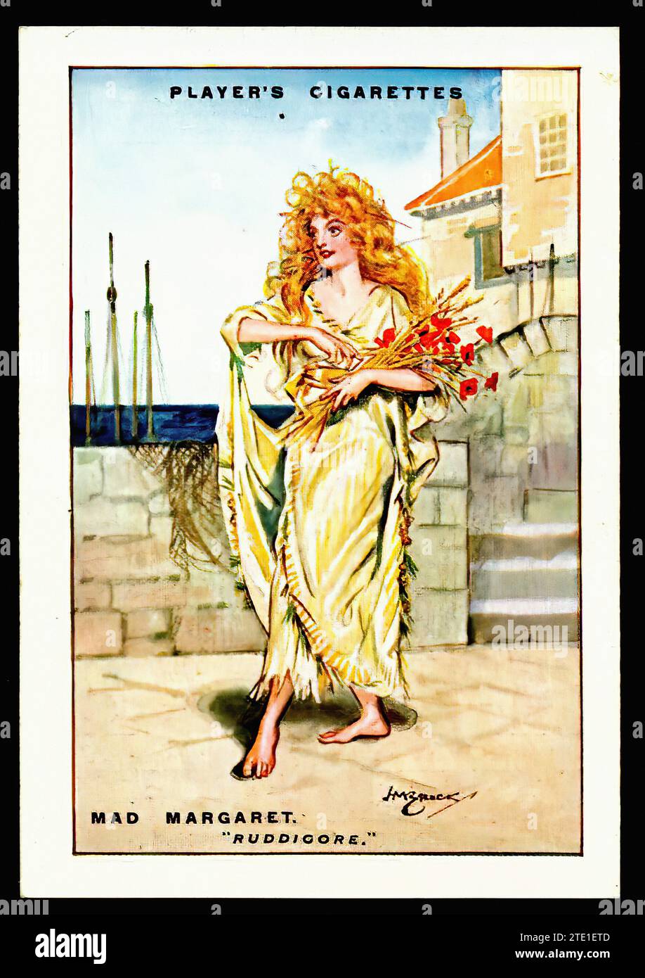 Mad Margaret Ruddigore - Vintage Cigarette Card Illustration Stock ...