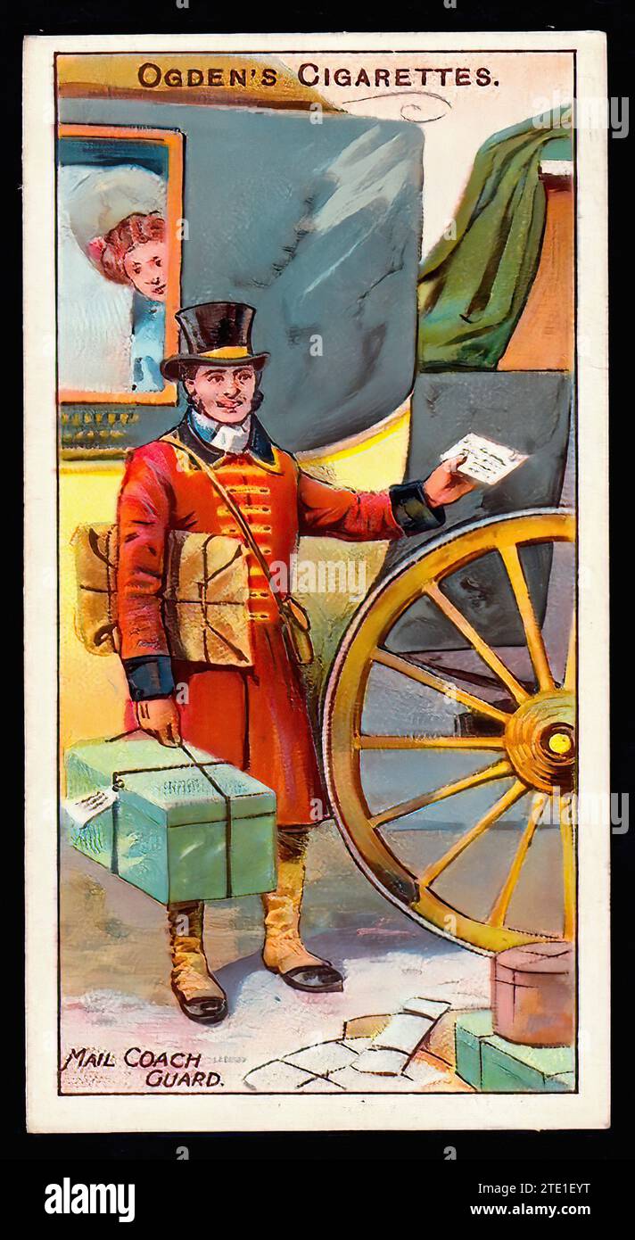 Mail Coach Guard - Vintage Cigarette Card Illustration Stock Photo - Alamy