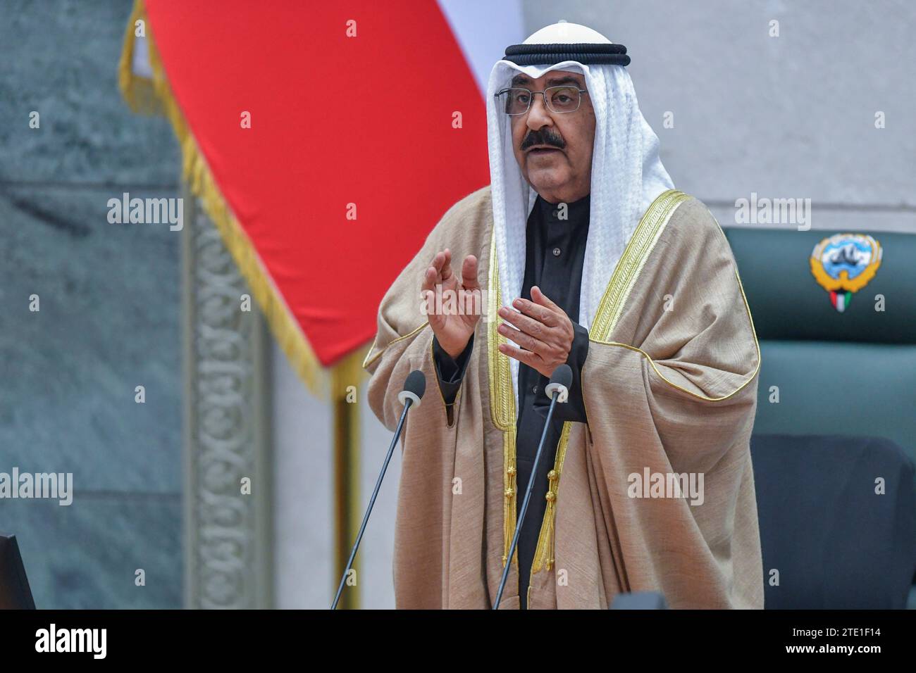New Emir of Kuwait Sheikh Meshal Al Ahmad Al Sabah applauds during his ...