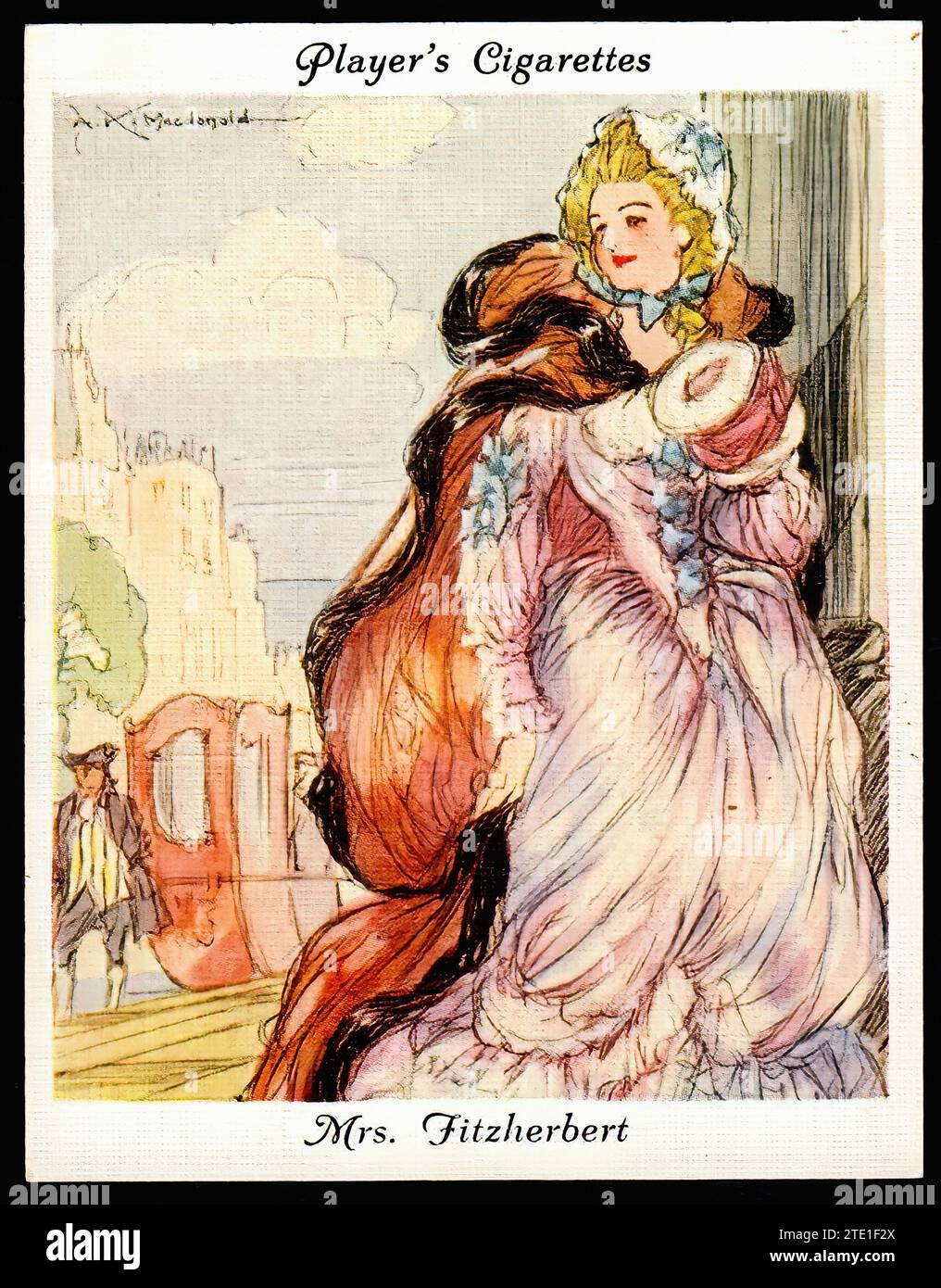 Mrs Maria Fitzherbert - Vintage Cigarette Card Illustration Stock Photo ...