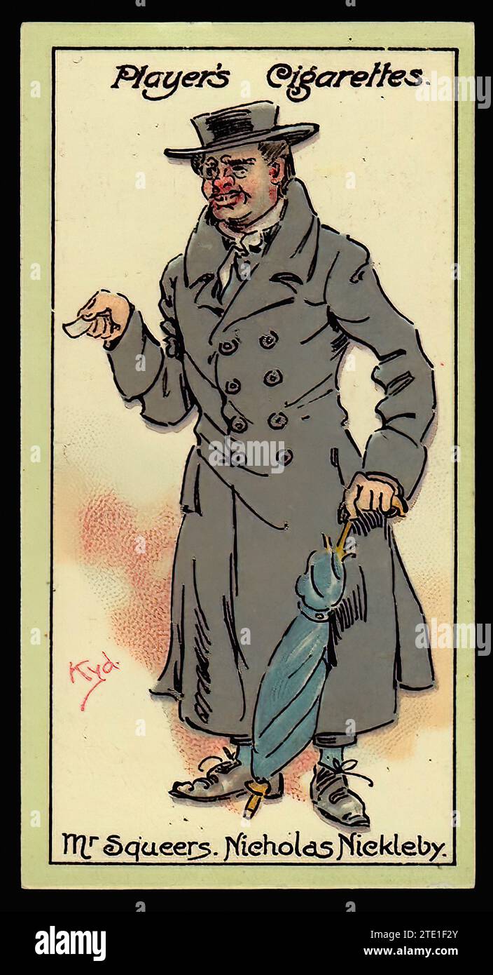 Mr Squeers - Vintage Cigarette Card Illustration Stock Photo - Alamy