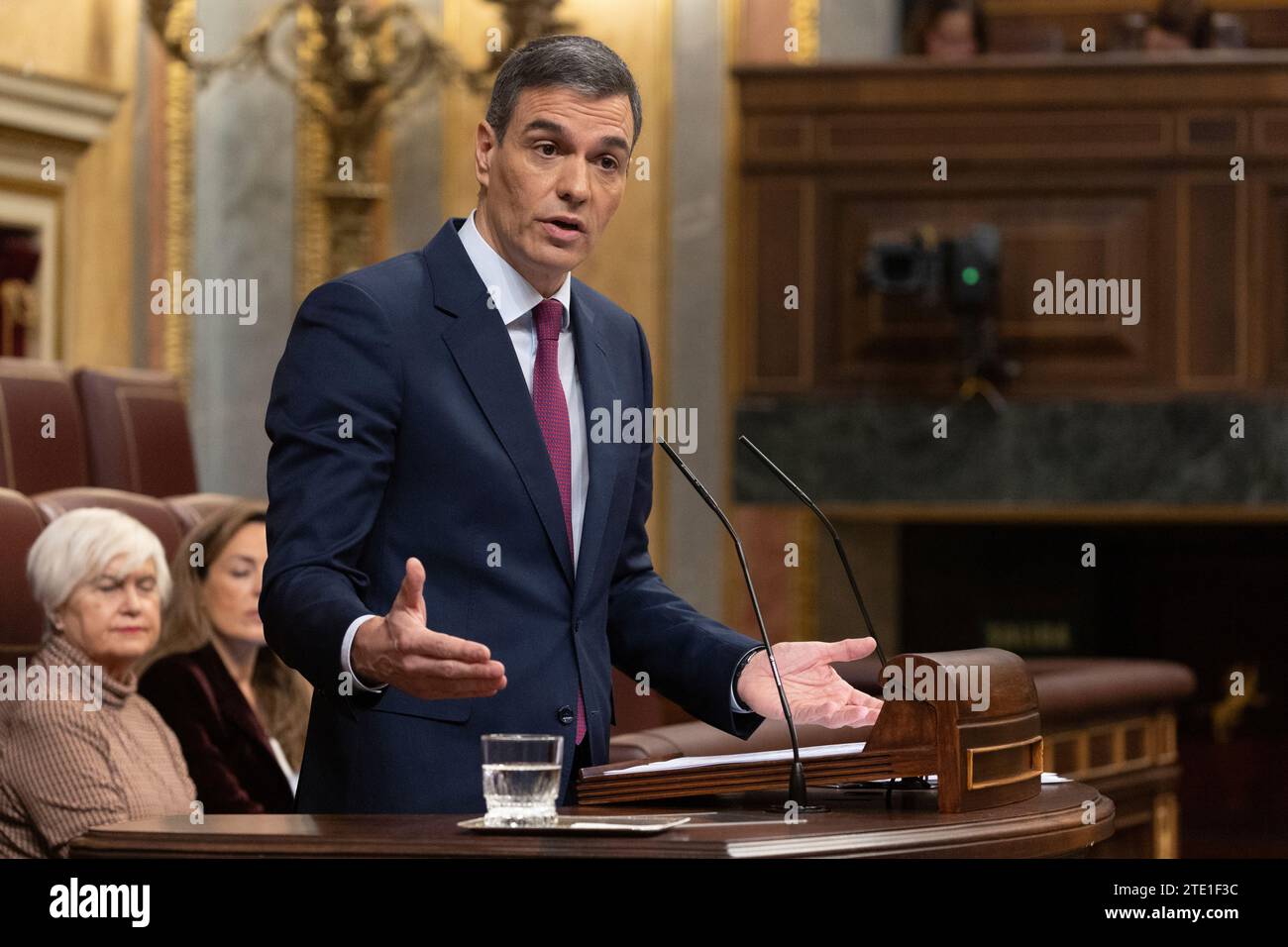 Prime Minister Pedro Sánchez speaks during a plenary session at the ...