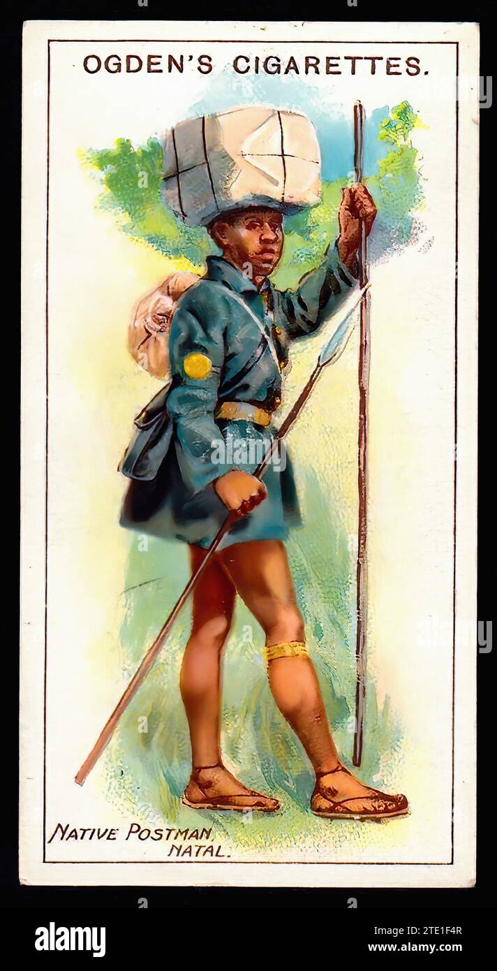 Natal Postman - Vintage Cigarette Card Illustration Stock Photo - Alamy