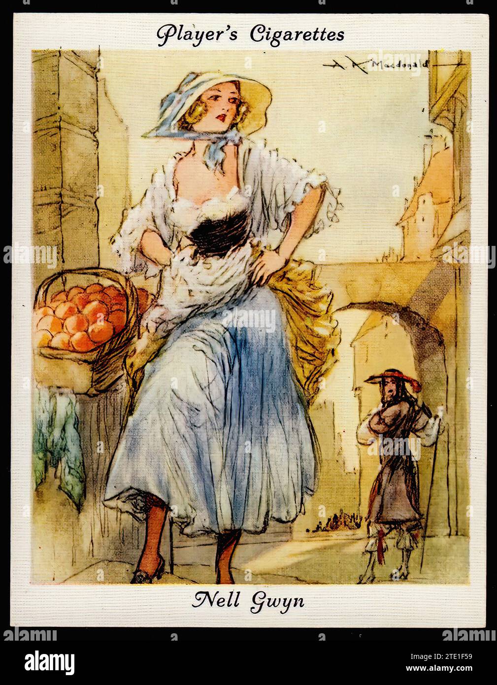 Nell Gwyn - Vintage Cigarette Card Illustration Stock Photo - Alamy