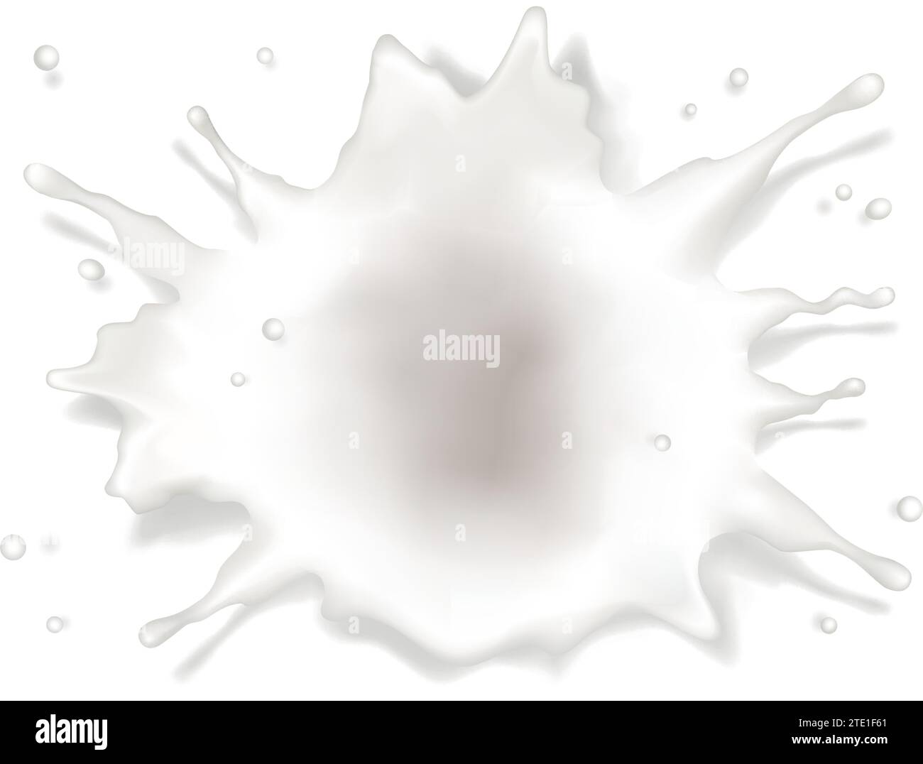 Milk splash with drops and shadow, isolated on white background. Design ...