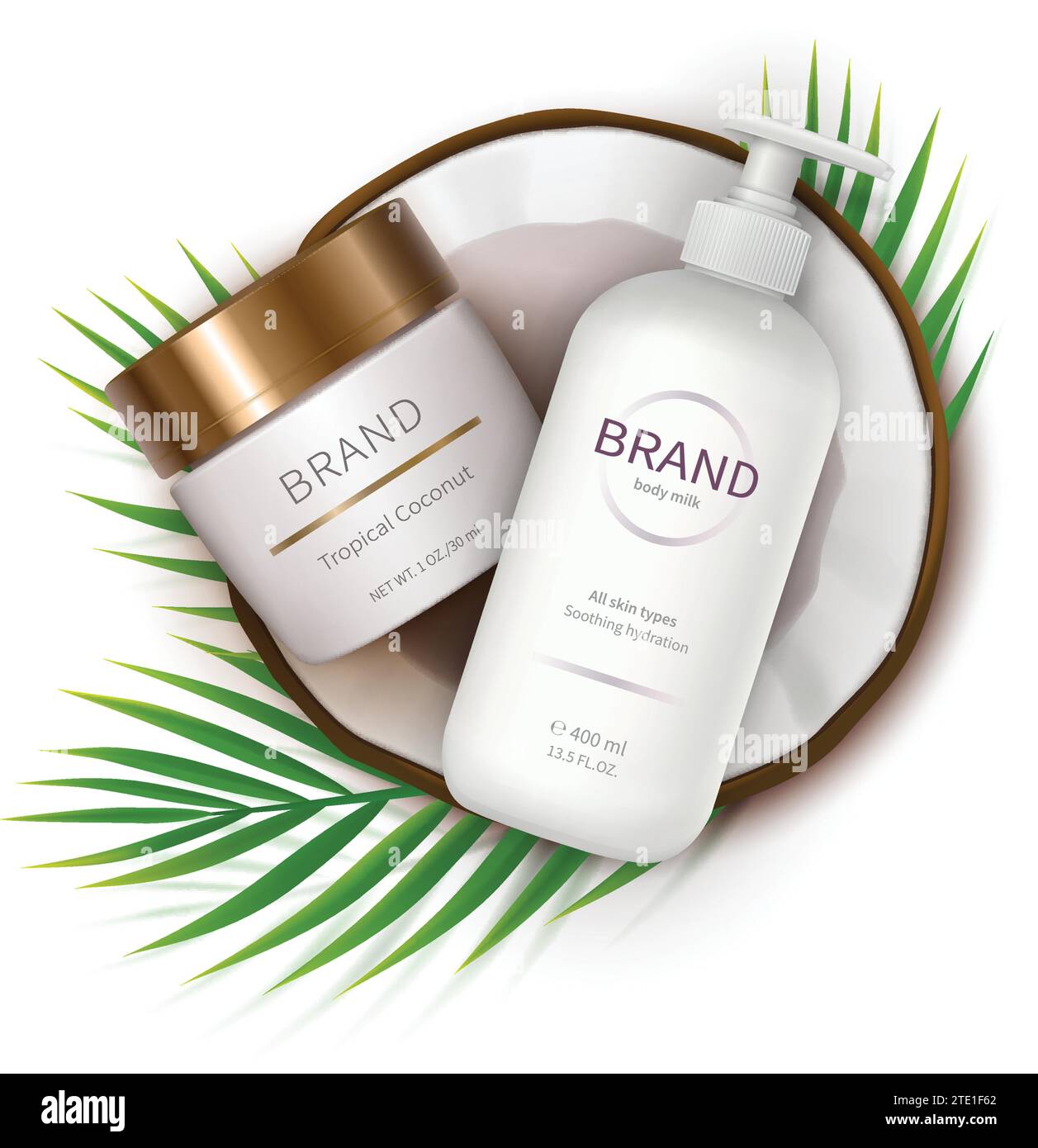 Cosmetic ad realistic vector. White jar with golden lid and dispenser ...