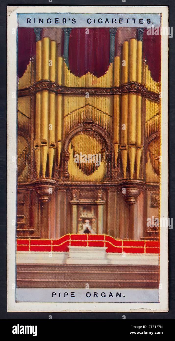 Pipe Organ - Vintage Cigarette Card Illustration Stock Photo - Alamy
