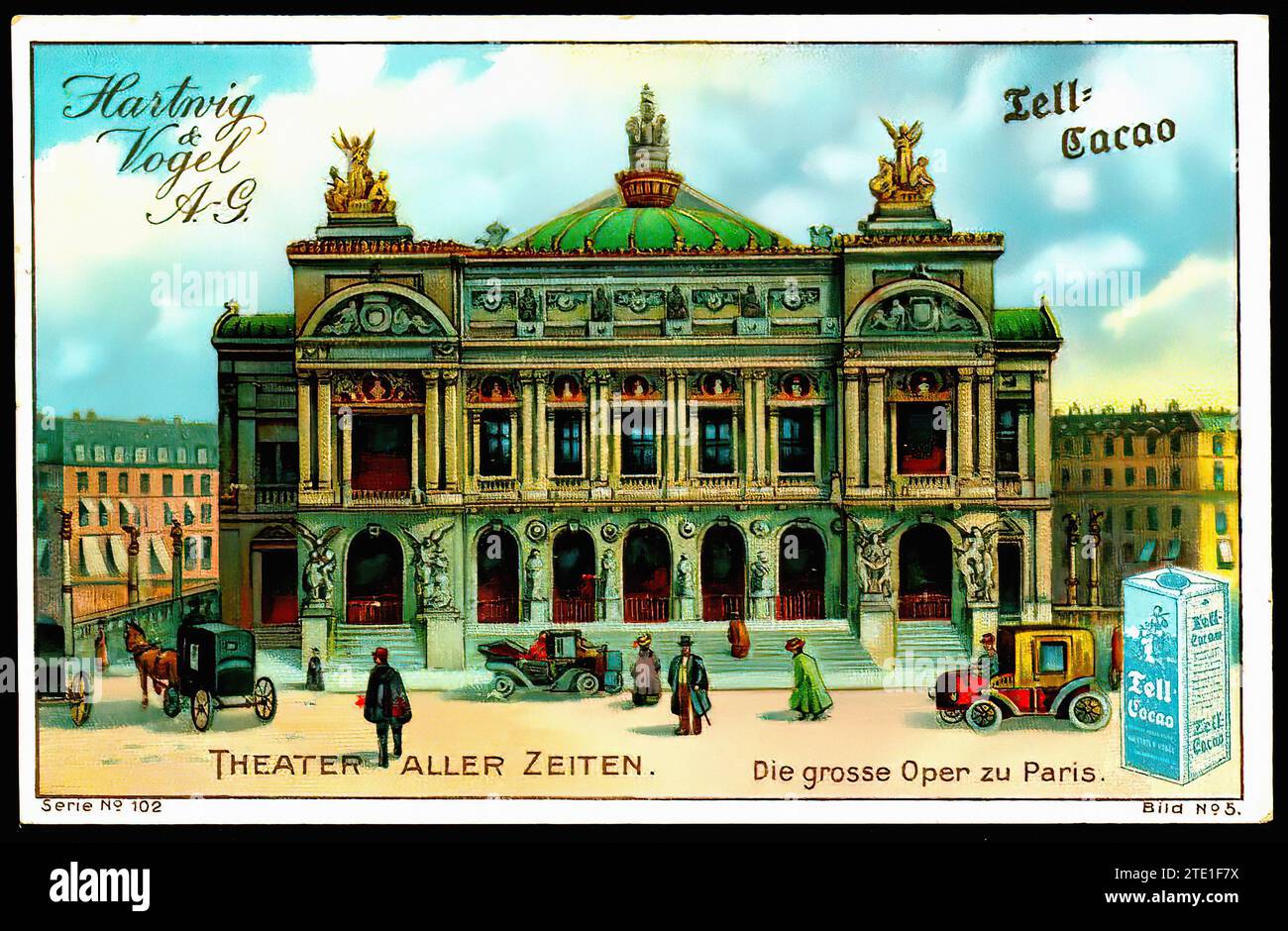 Paris Opera House - Vintage Hartwig & Vogel Illustration Stock Photo ...