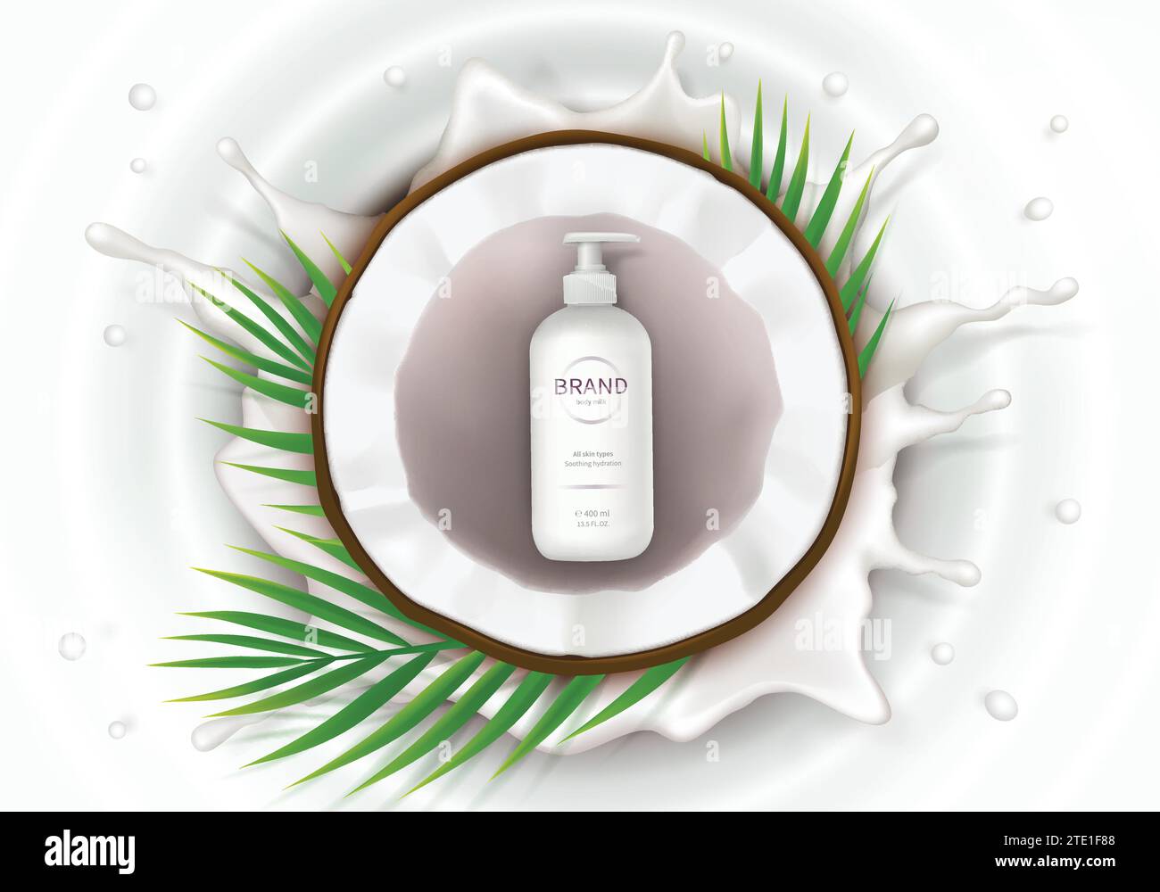 Cosmetic ads realistic vector. White dispenser bottle with lotion and ...