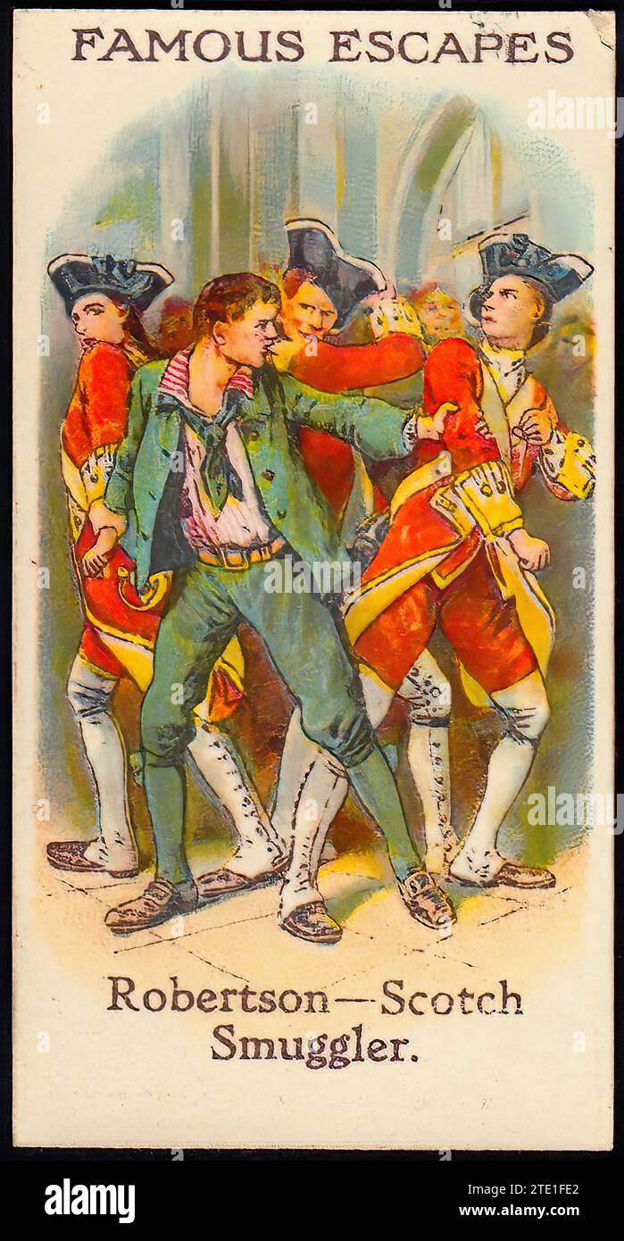 Robertson escapes - Vintage Cigarette Card Illustration Stock Photo - Alamy