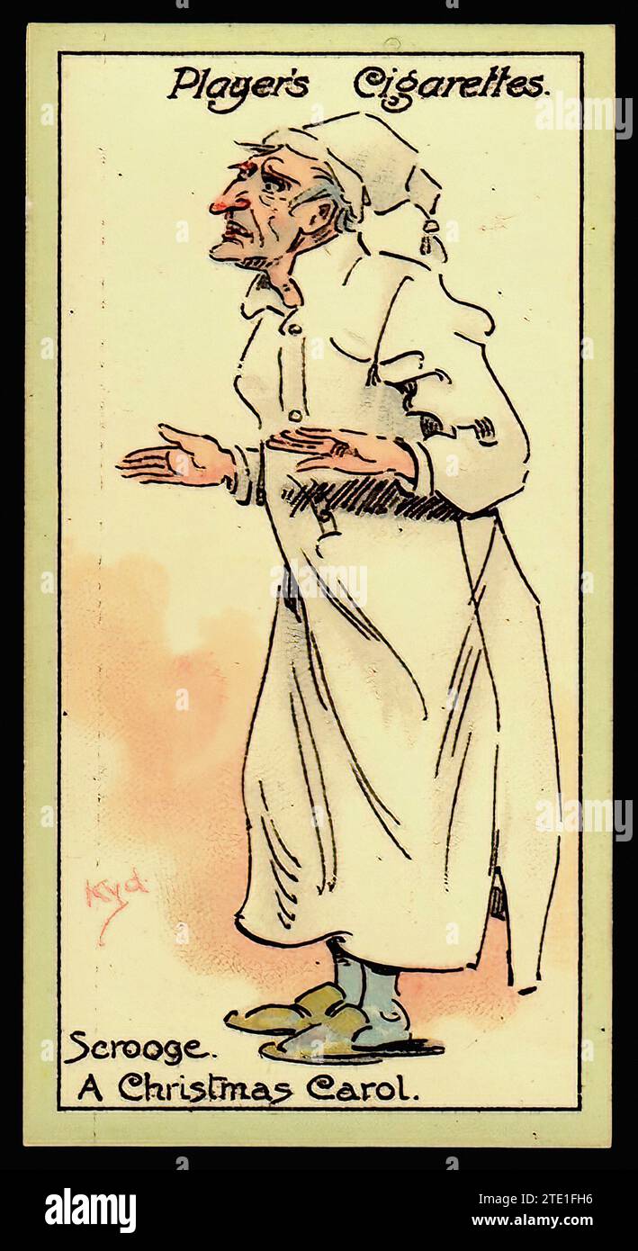Scrooge - Vintage Cigarette Card Illustration Stock Photo - Alamy