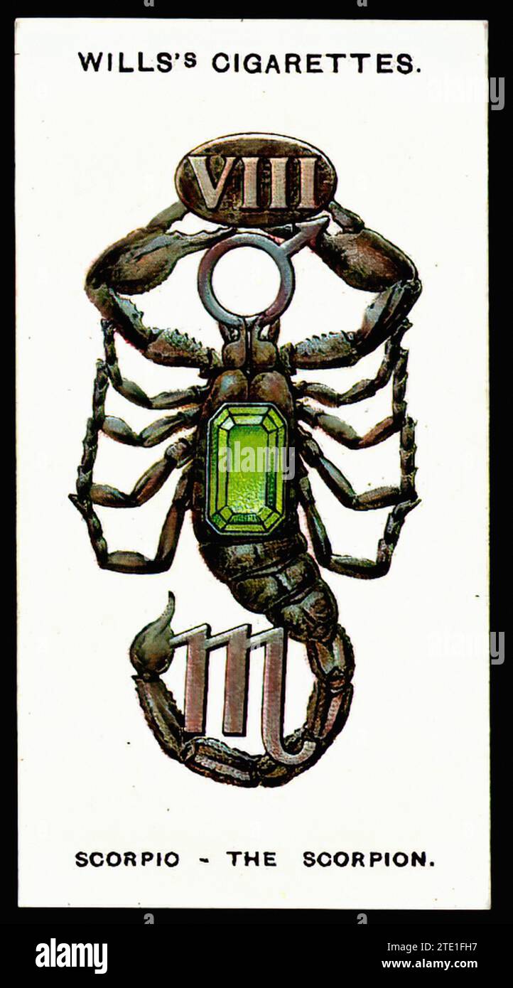Scorpio, The Scorpion - Vintage Cigarette Card Illustration Stock Photo ...