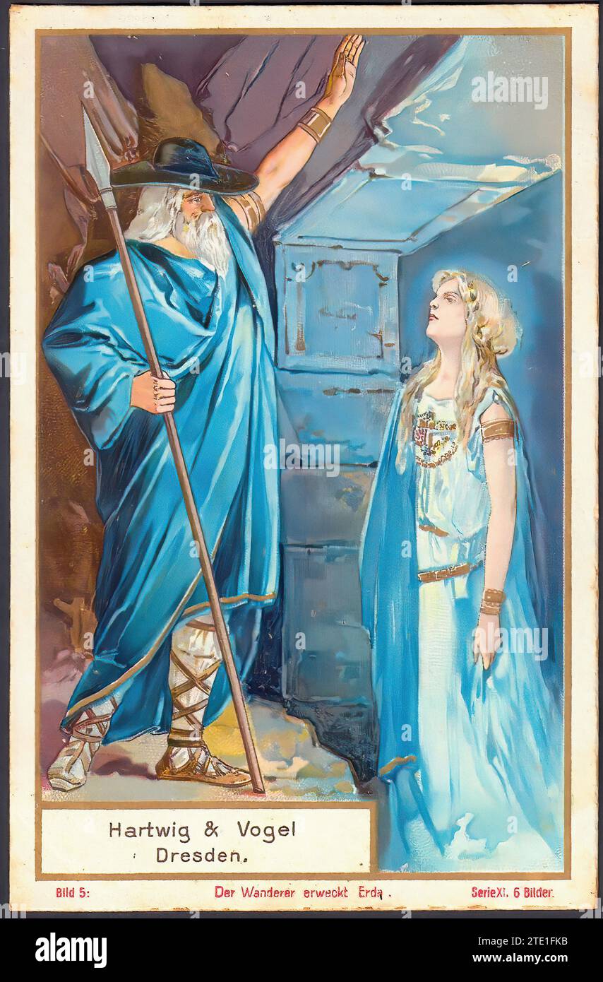 Siegfried 004 - Vintage German Tradecard Illustration Stock Photo - Alamy