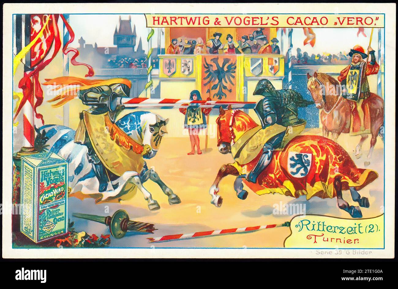 The Age of Chivalry 001 - Vintage German Trade Card Illustration Stock ...