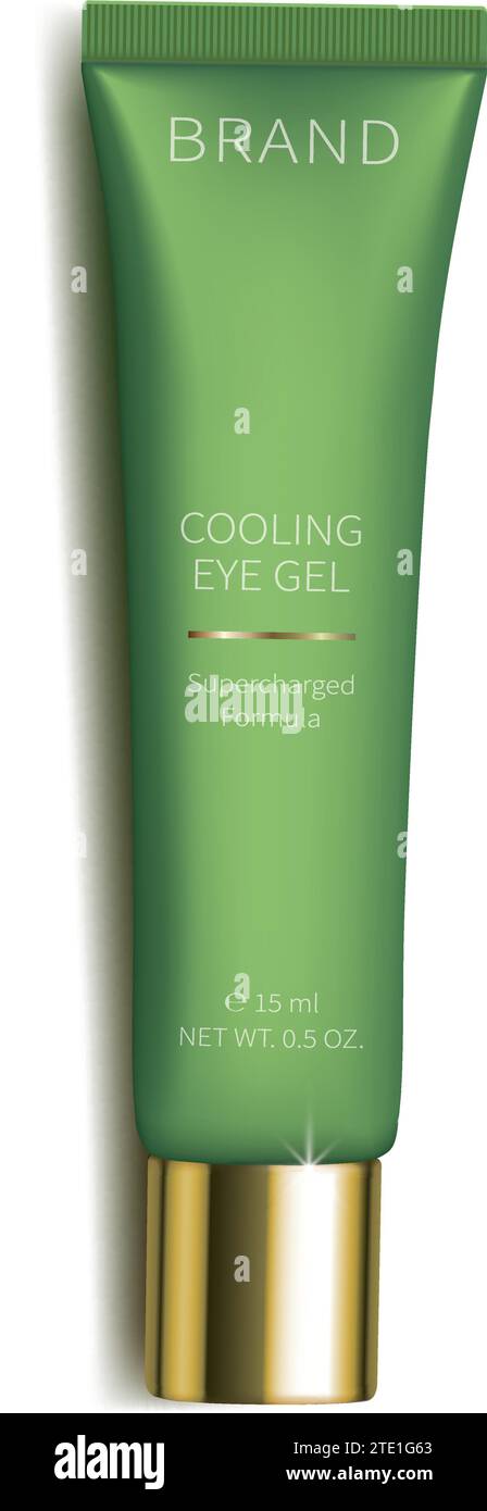 Cosmetic gel for eyes skin care, realistic vector. Light green plastic ...