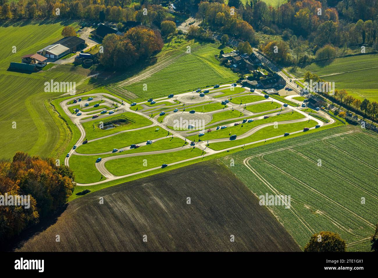 Aerial view, traffic training area Mettmann, training ground for ...