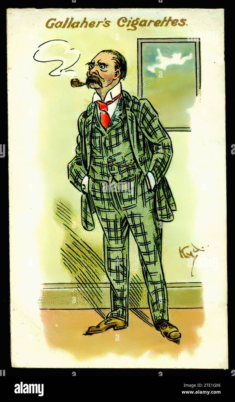 The Portentous Smoker - Vintage Cigarette Card Illustration Stock Photo ...