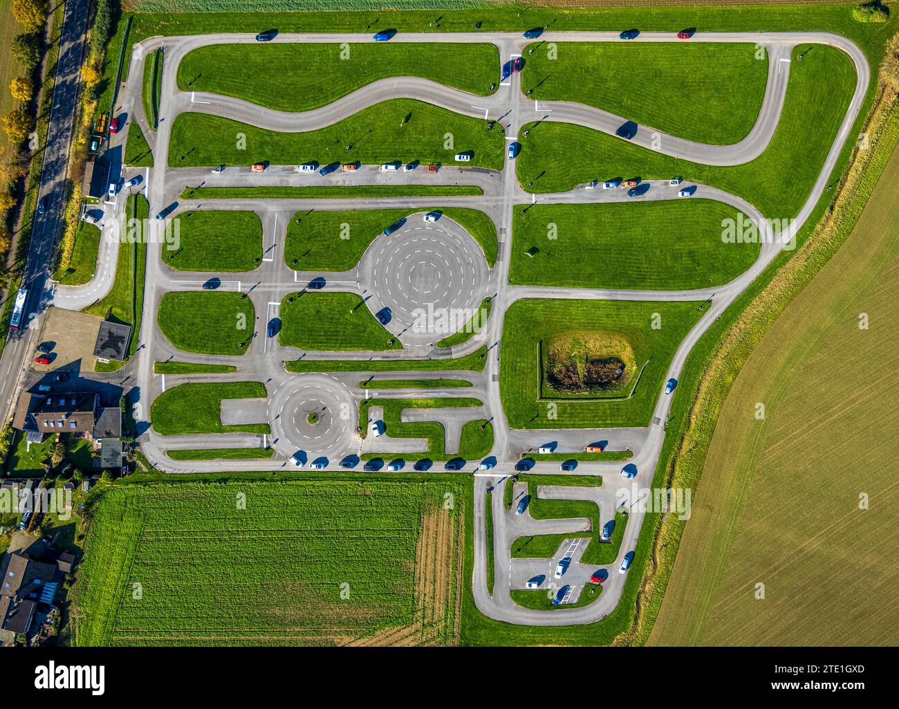 Aerial view, traffic training area Mettmann training ground for learner ...