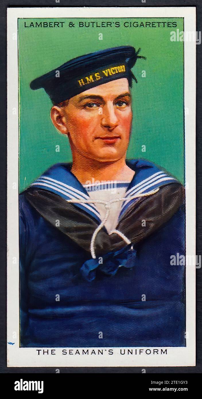 The Seaman's Uniform - Vintage Cigarette Card Illustration Stock Photo ...