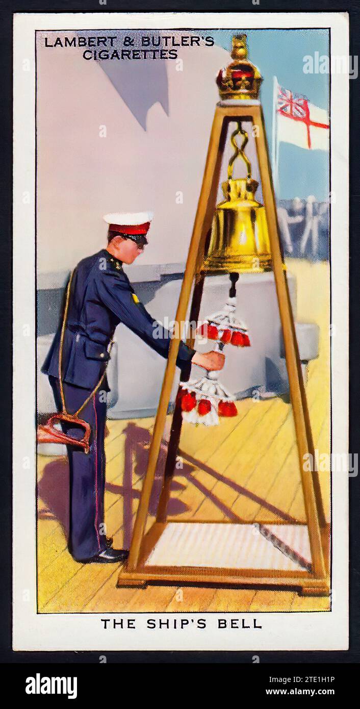 The Ships Bell - Vintage Cigarette Card Illustration Stock Photo - Alamy