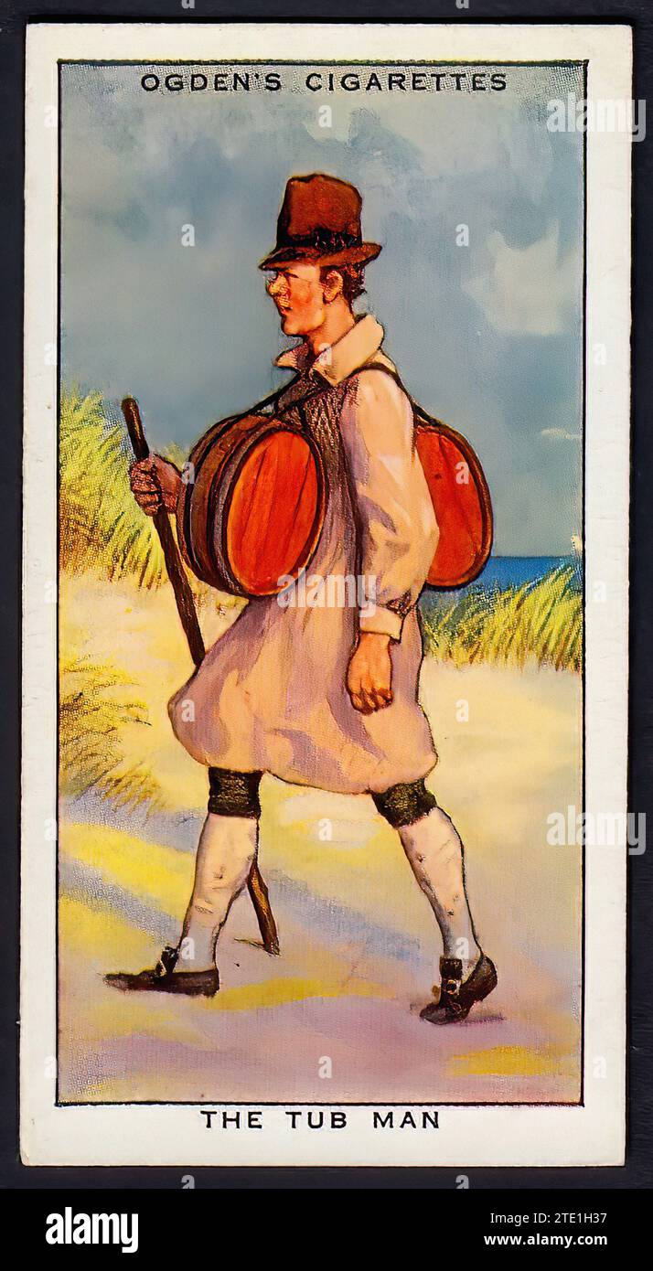 The Tub Man - Vintage Cigarette Card Illustration Stock Photo - Alamy