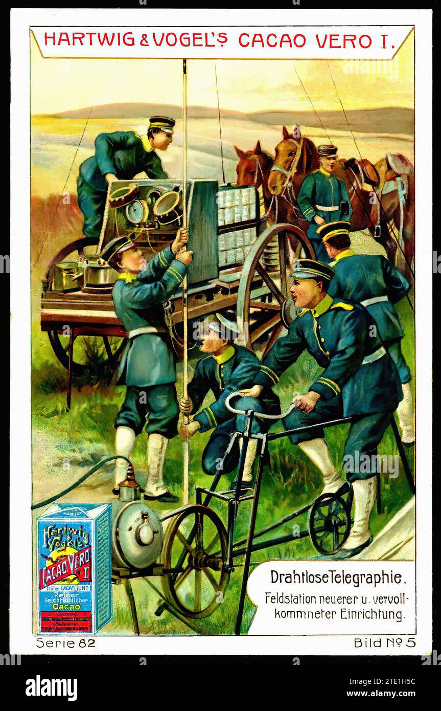 The Wireless Telegraph 005 - Vintage German Tradecard Illustration ...