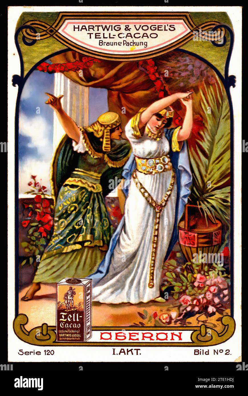 Weber's Opera Oberon 002 - Vintage German Tradecard Illustration Stock Photo - Alamy