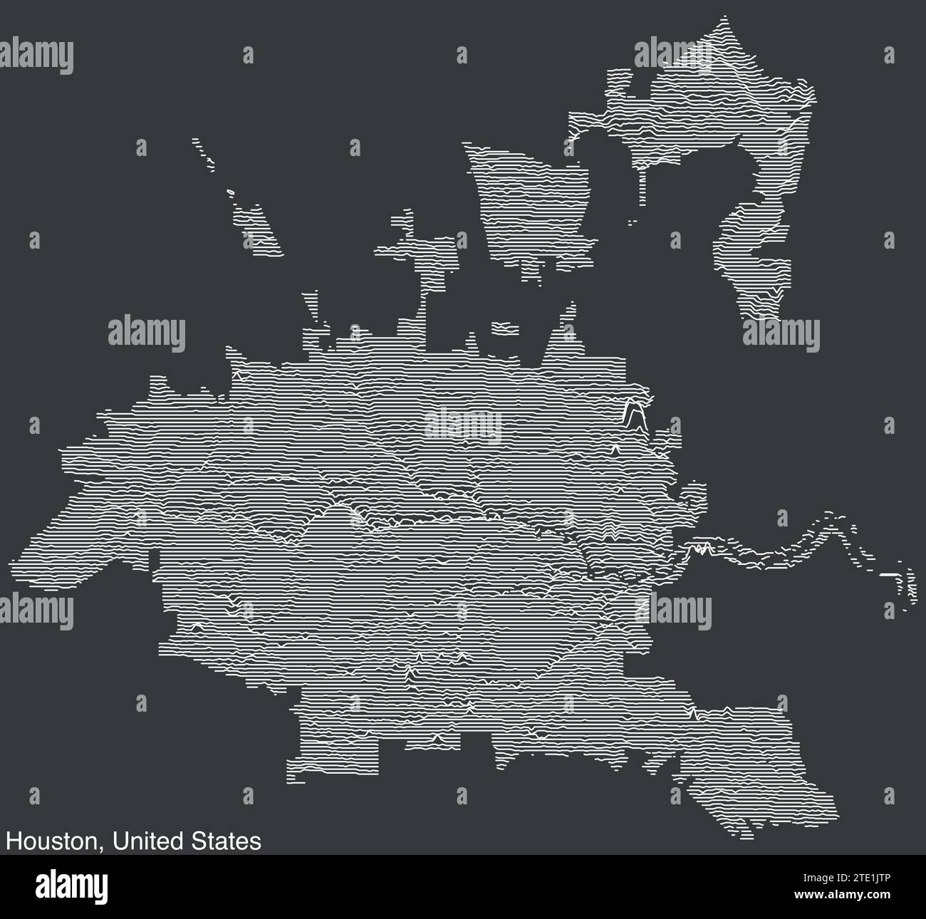Topographic exaggerated relief map of HOUSTON, TEXAS Stock Vector Image ...