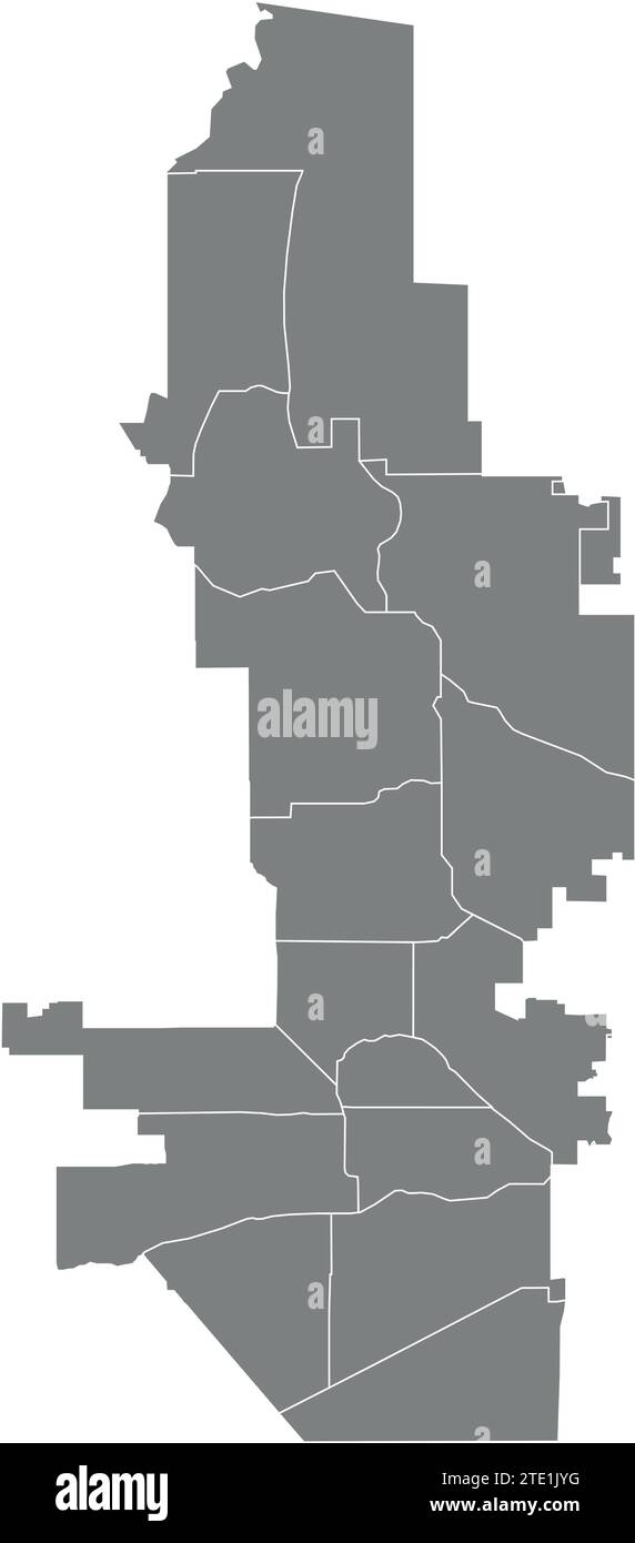 Gray urban villages map of the city of PHOENIX, ARIZONA Stock Vector ...